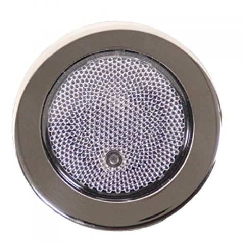 RV Boat Marine 12V Waterproof 3 LED’s Light Round Prismatic Push Lens ...