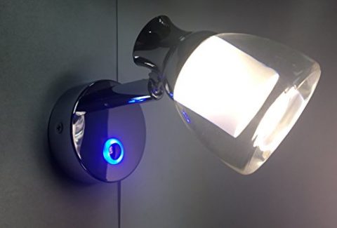 RV Marine 12V LED Chrome Berth Directional Reading Light ON OFF Switch ...