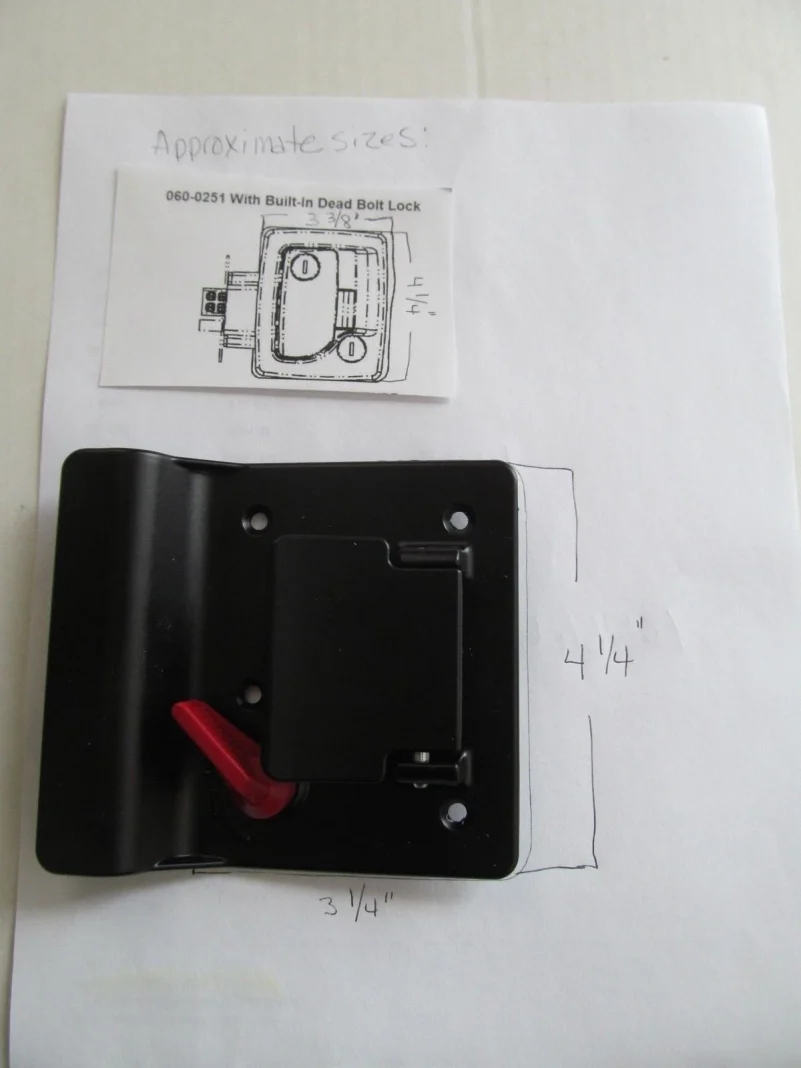 TriMark 060-0251 BLACK RV Trailer Entry Door Latch Deadbolt Handle Lock ...