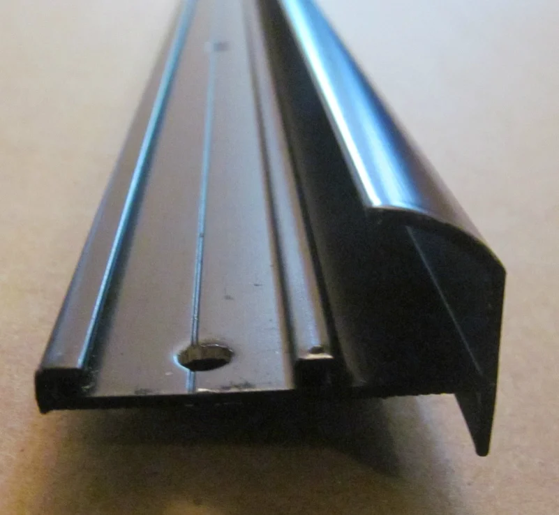 92″ Black Aluminum Vinyl Insert Type Gutter Drip Rail Trim 1 7/16″ x1/4 ...